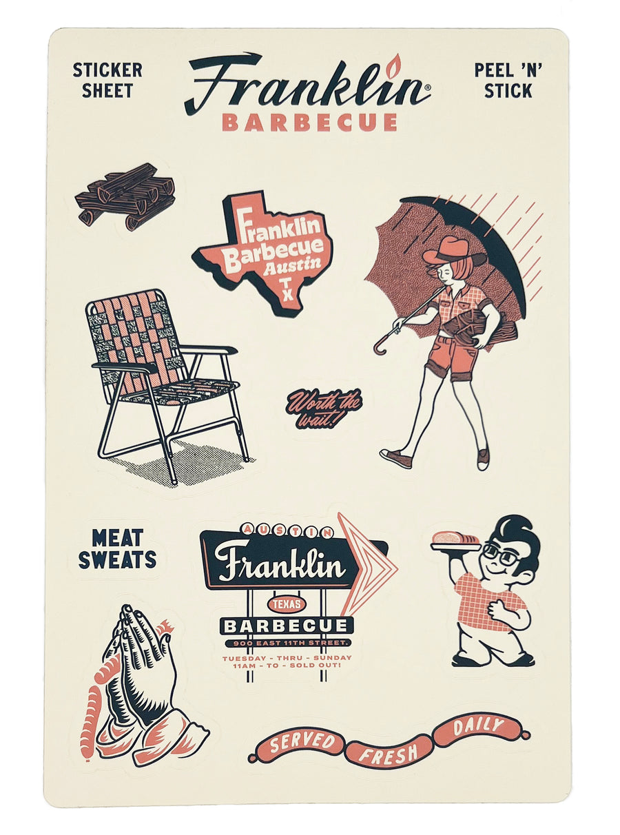 Franklin Barbecue Sticker Sheet – Franklin BBQ Shop